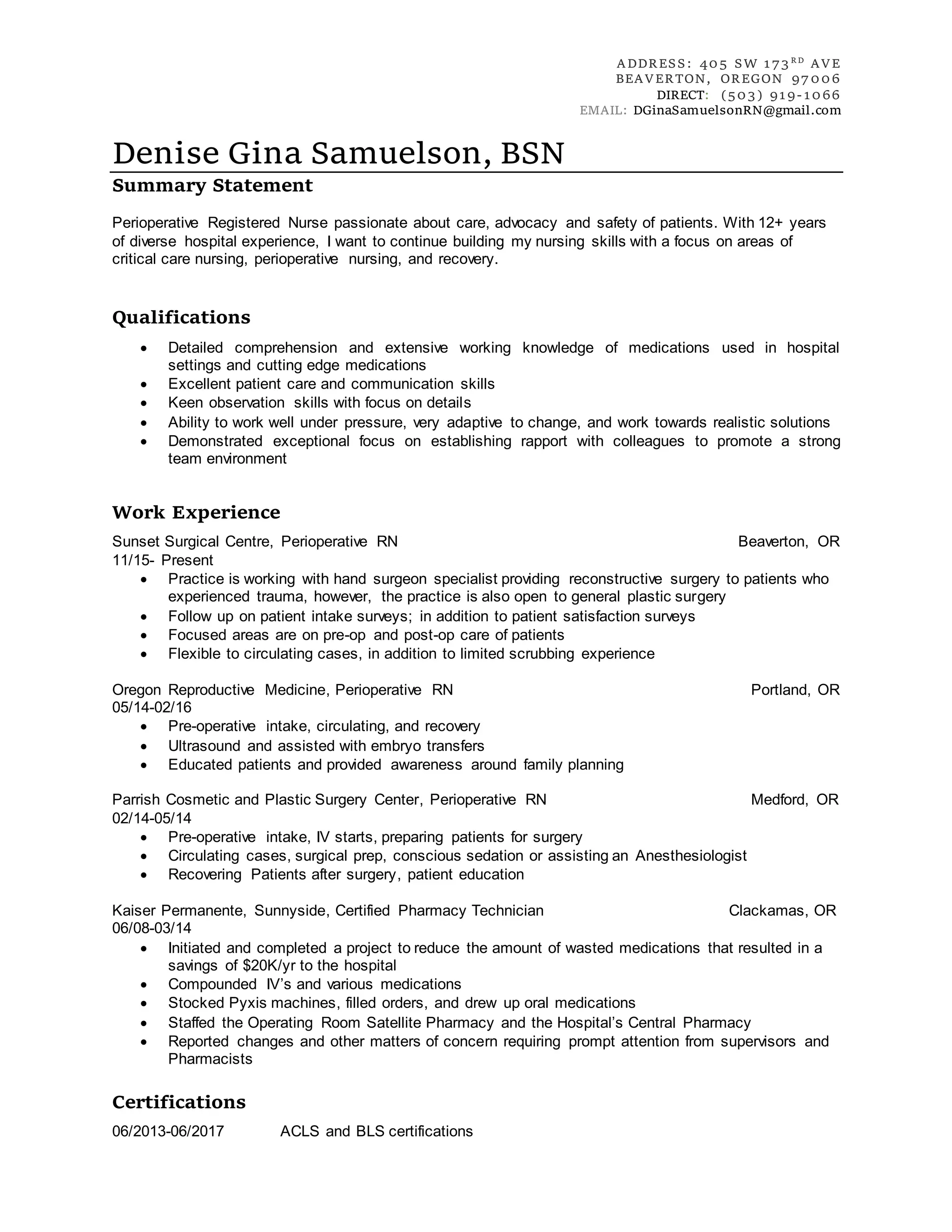 BSN Resume | PDF