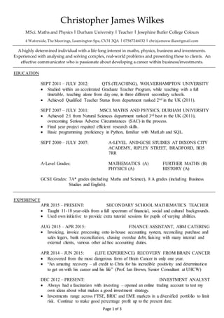 Chris Wilkes CV Master | DOCX