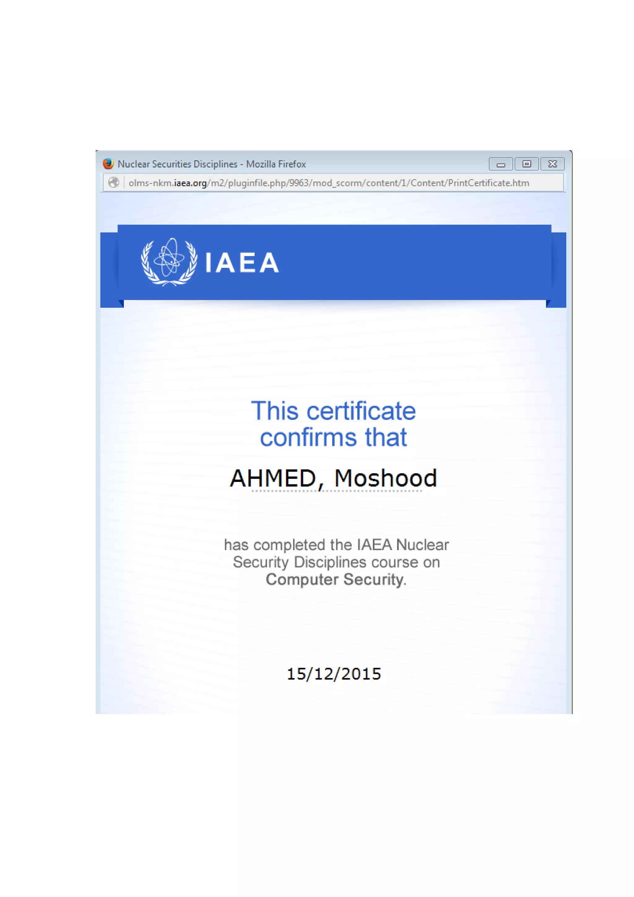 IAEA computer security cert | PDF