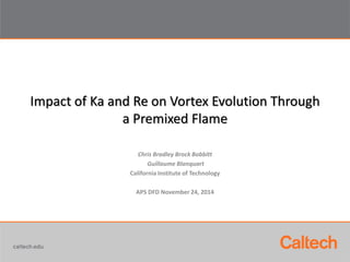 Impact of Karlovitz and Reynolds Numbers on Vortex Evolution Through Flame | PPTX