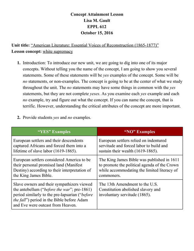 Gault-Concept Attainment Lesson | PDF | Crime & Harmful Acts to ...