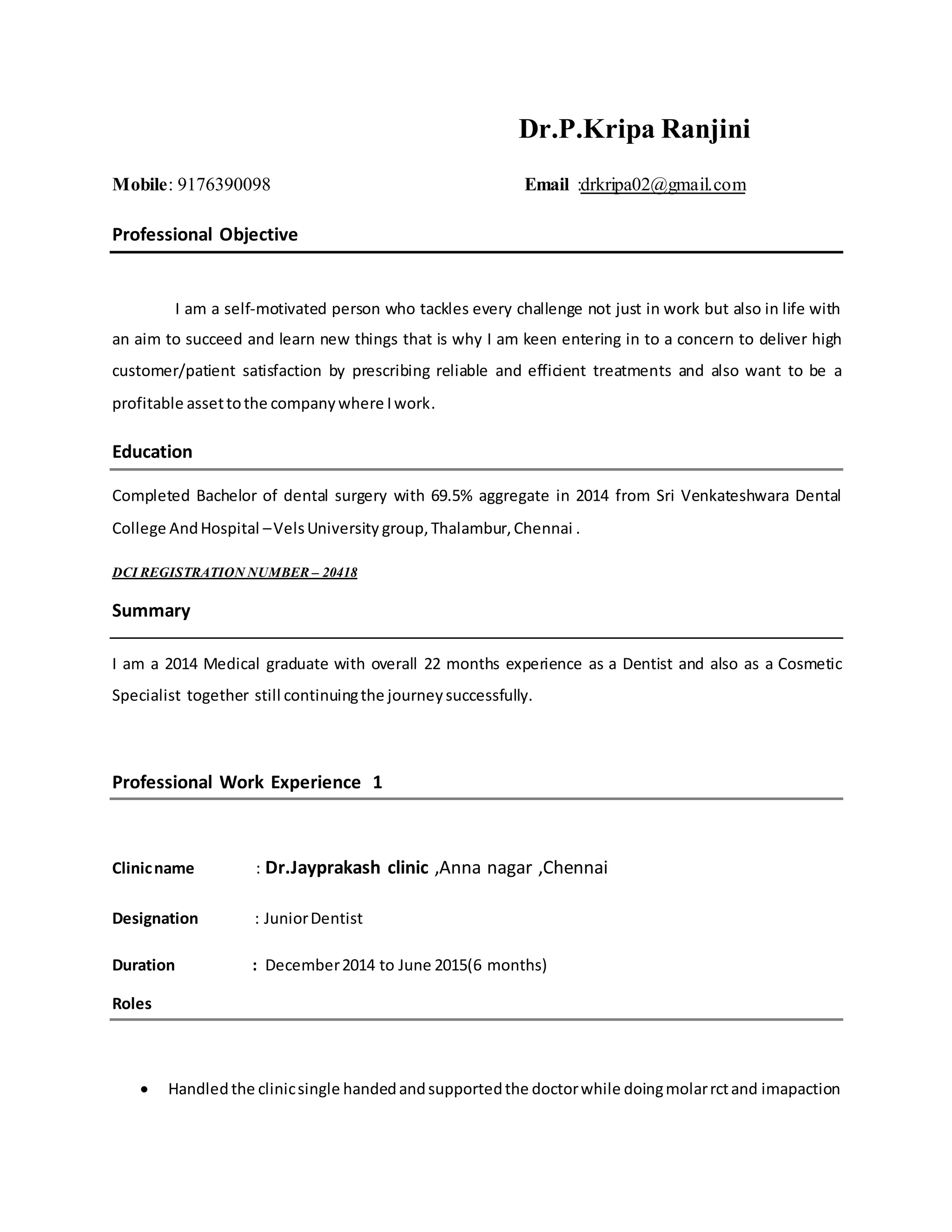 kripa resume | PDF