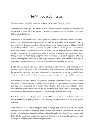 Self Introduction Letter Sample For School