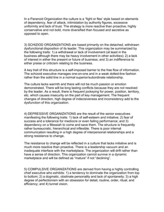 Defining Dysfunctional Organizations 6-16 | PDF