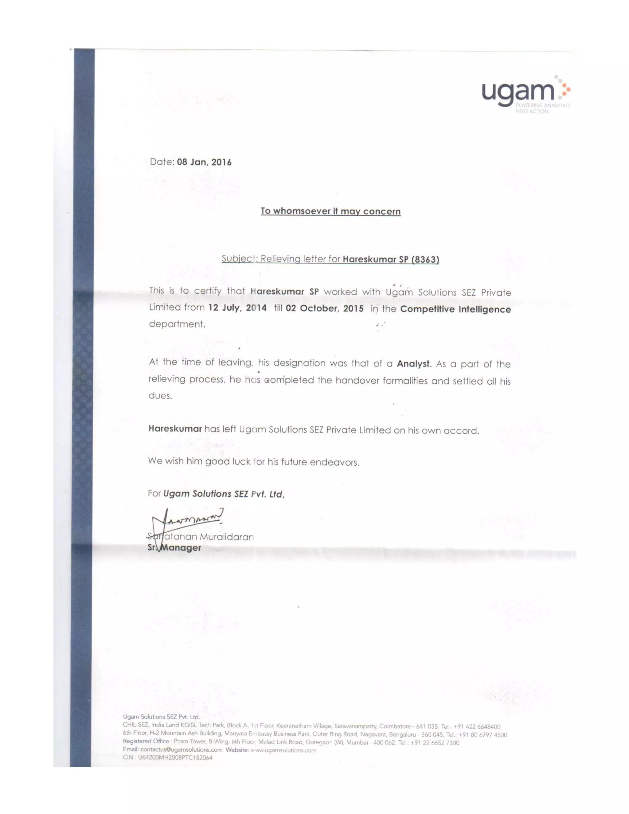 Experience letter | PDF