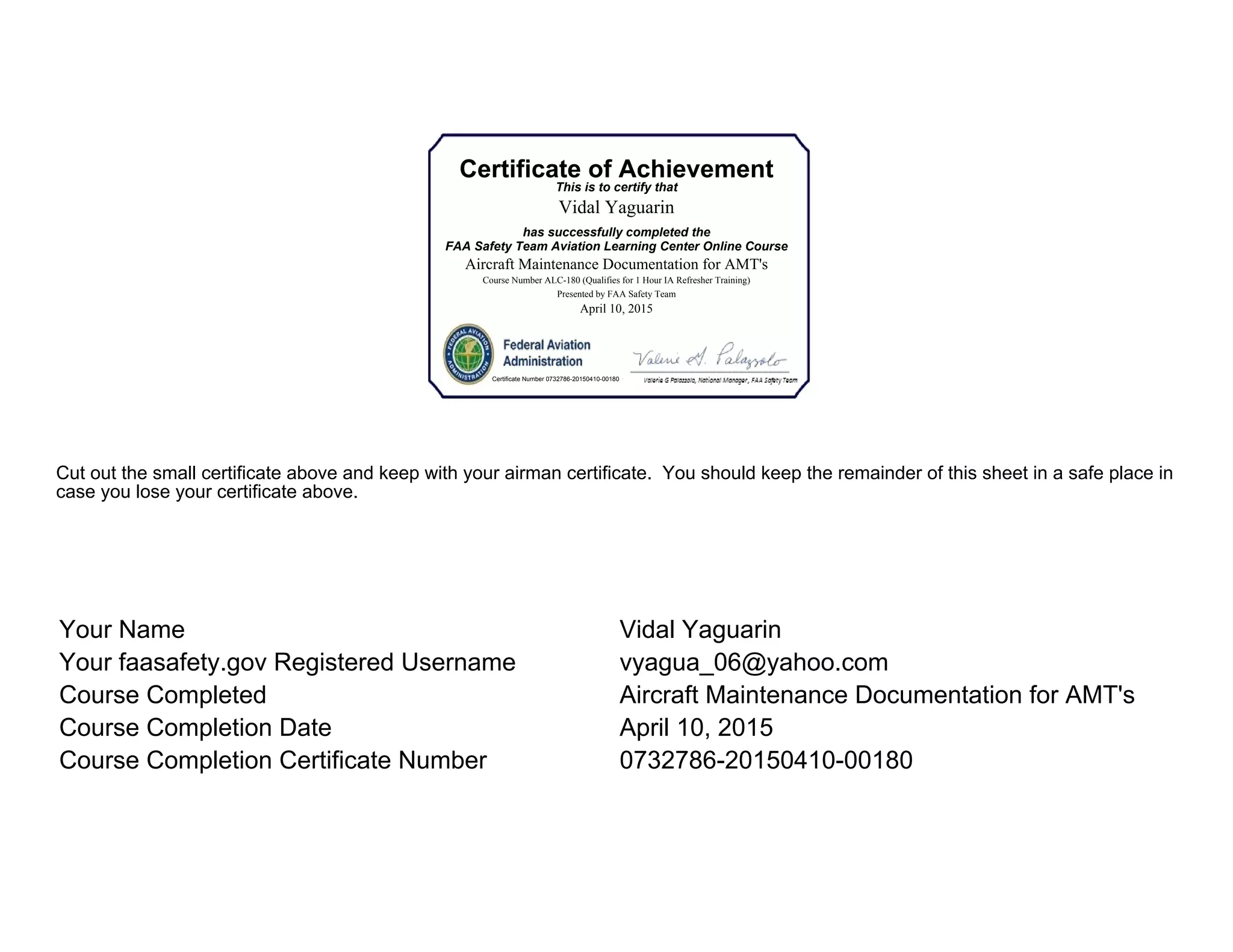 FAA Aircraft Maintenance Documentation course | PDF