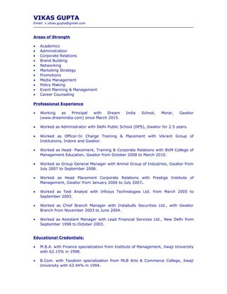 Resume- VIKAS GUPTA | DOC