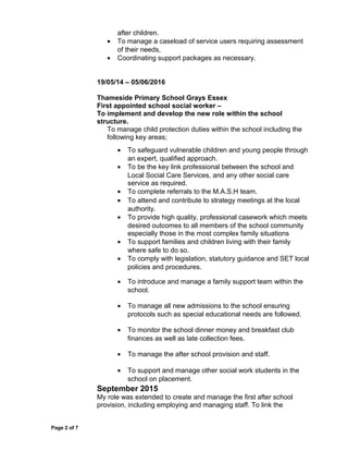 Resume | DOC | Government Support and Welfare | Financial Assistance