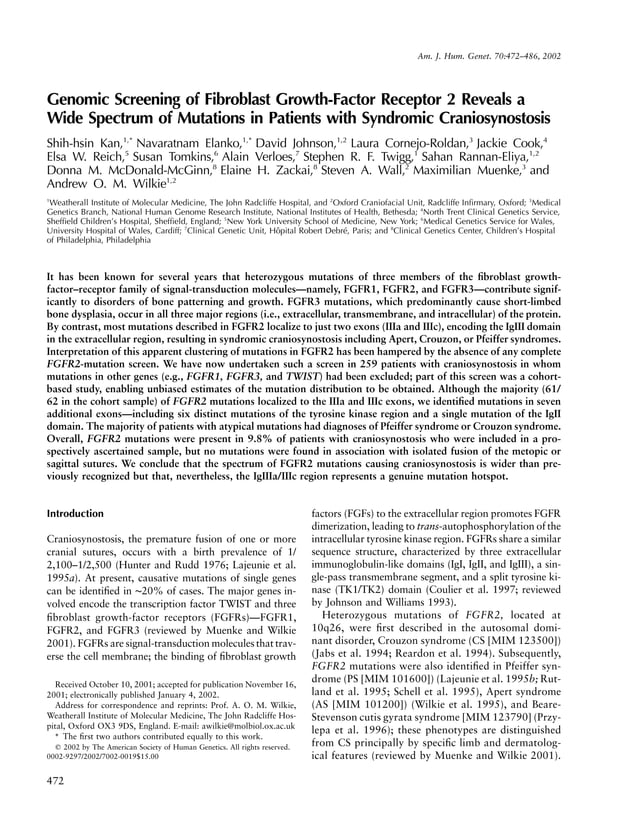 FGFR2 mutation spectrum | PDF