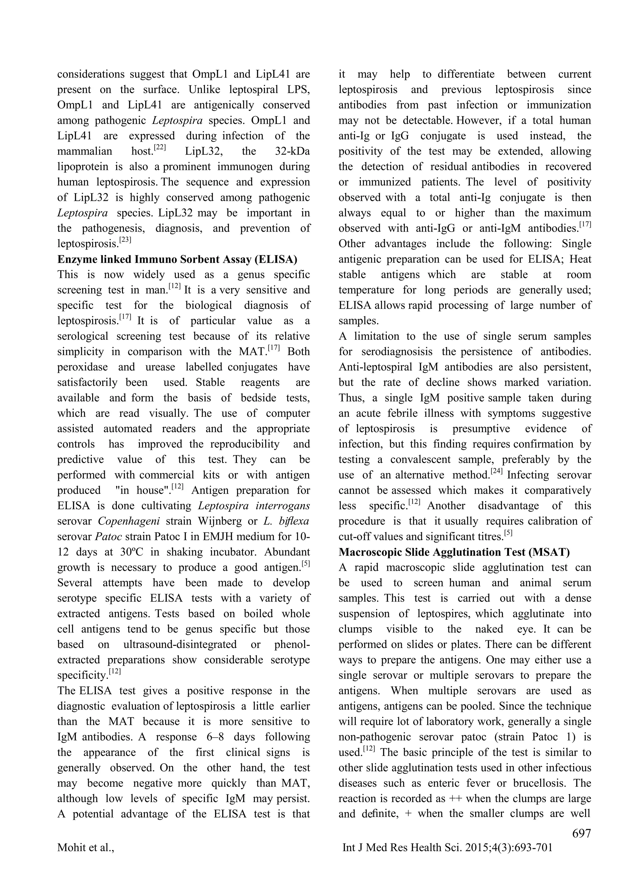 IJMRHS Leptospirosis-Review article | PDF