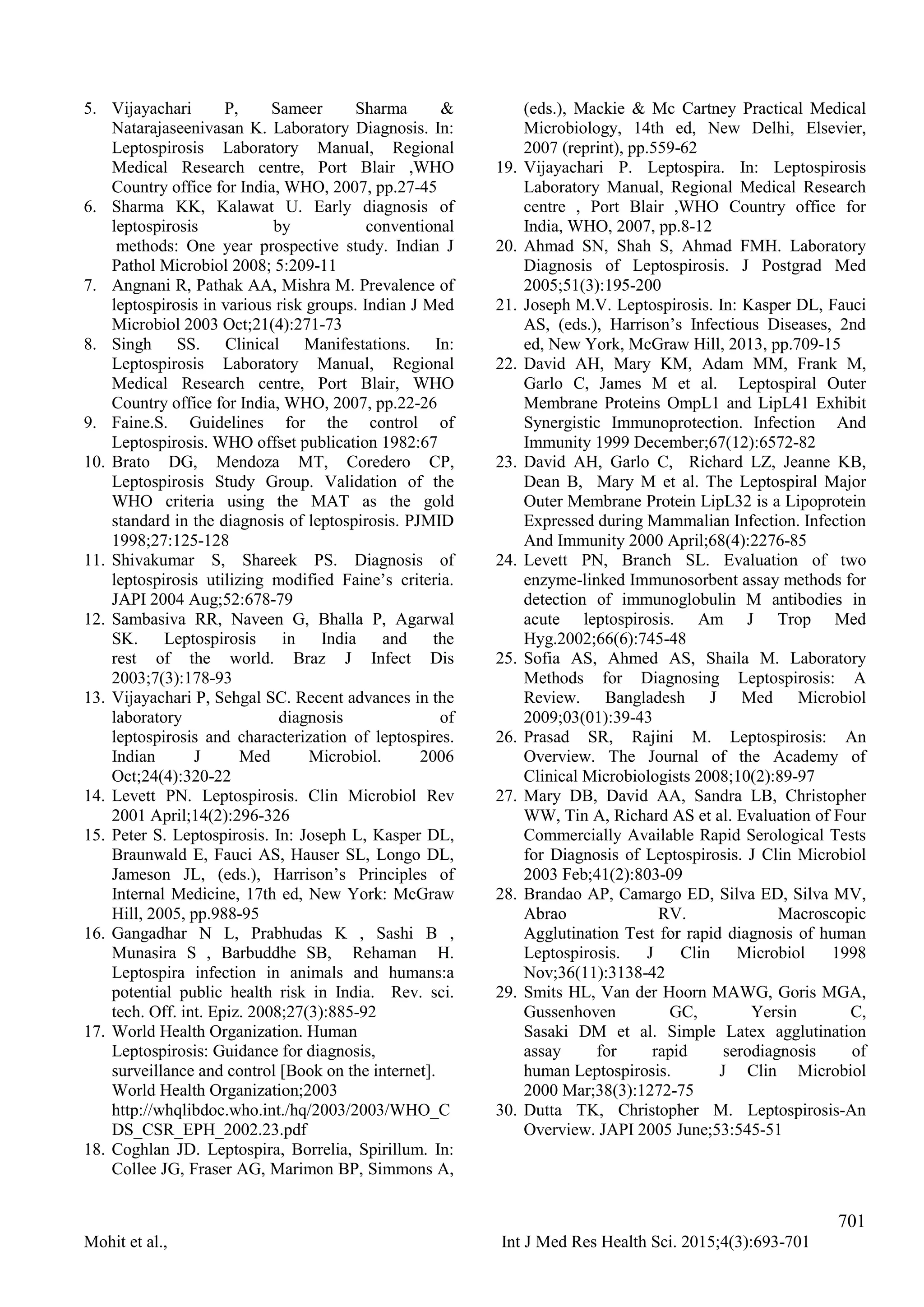 IJMRHS Leptospirosis-Review article | PDF