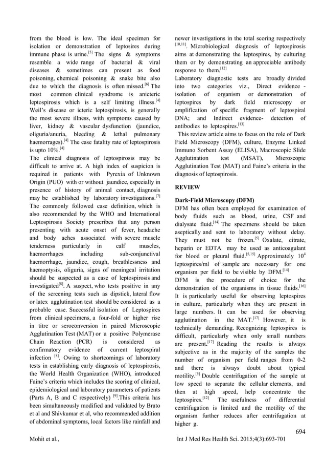 IJMRHS Leptospirosis-Review article | PDF