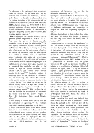 IJMRHS Leptospirosis-Review article | PDF