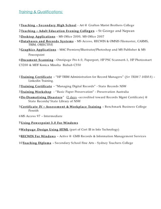 Maria Haren Records Resume 2017 | PDF