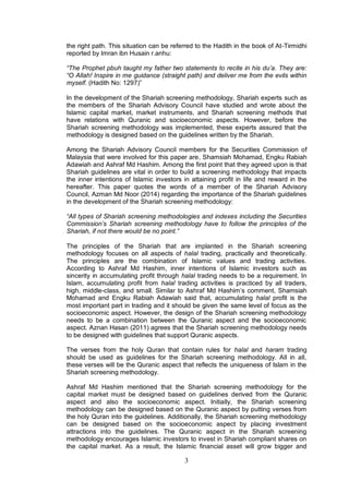 TAHA OMAR on SHARIAH STOCK SCREENING | PDF