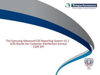 CSAT Advanced Reporting System | PPTX