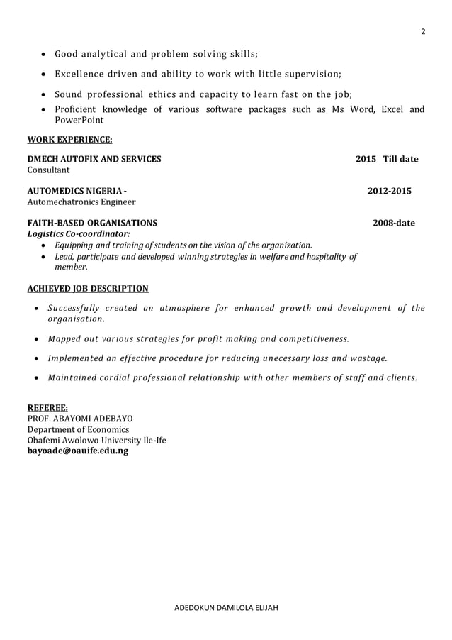 ADEDOKUN Damilola Elijah | PDF