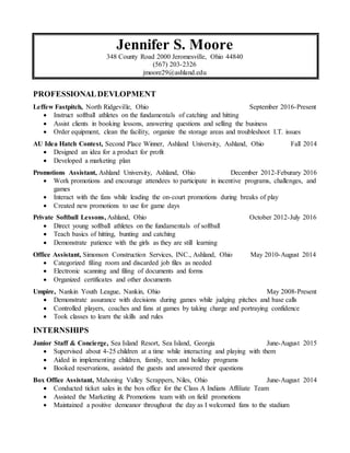 Jennifer Moore's Resume | PDF