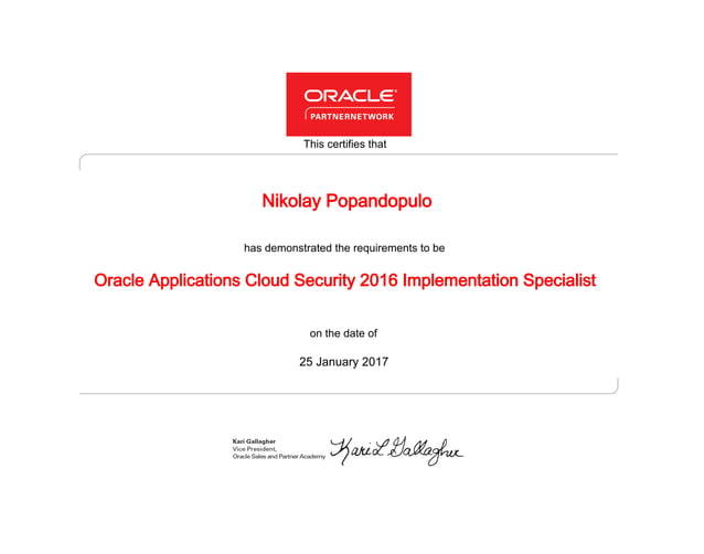 Oracle Applications Cloud Security 2016 Implementation Specialist | PPT