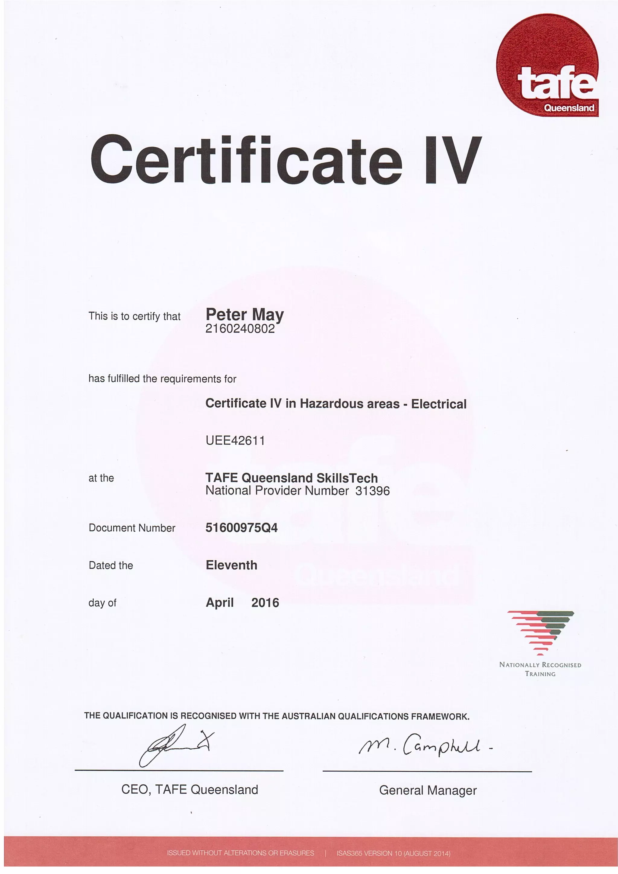 Peter May HA Cert IV | PDF