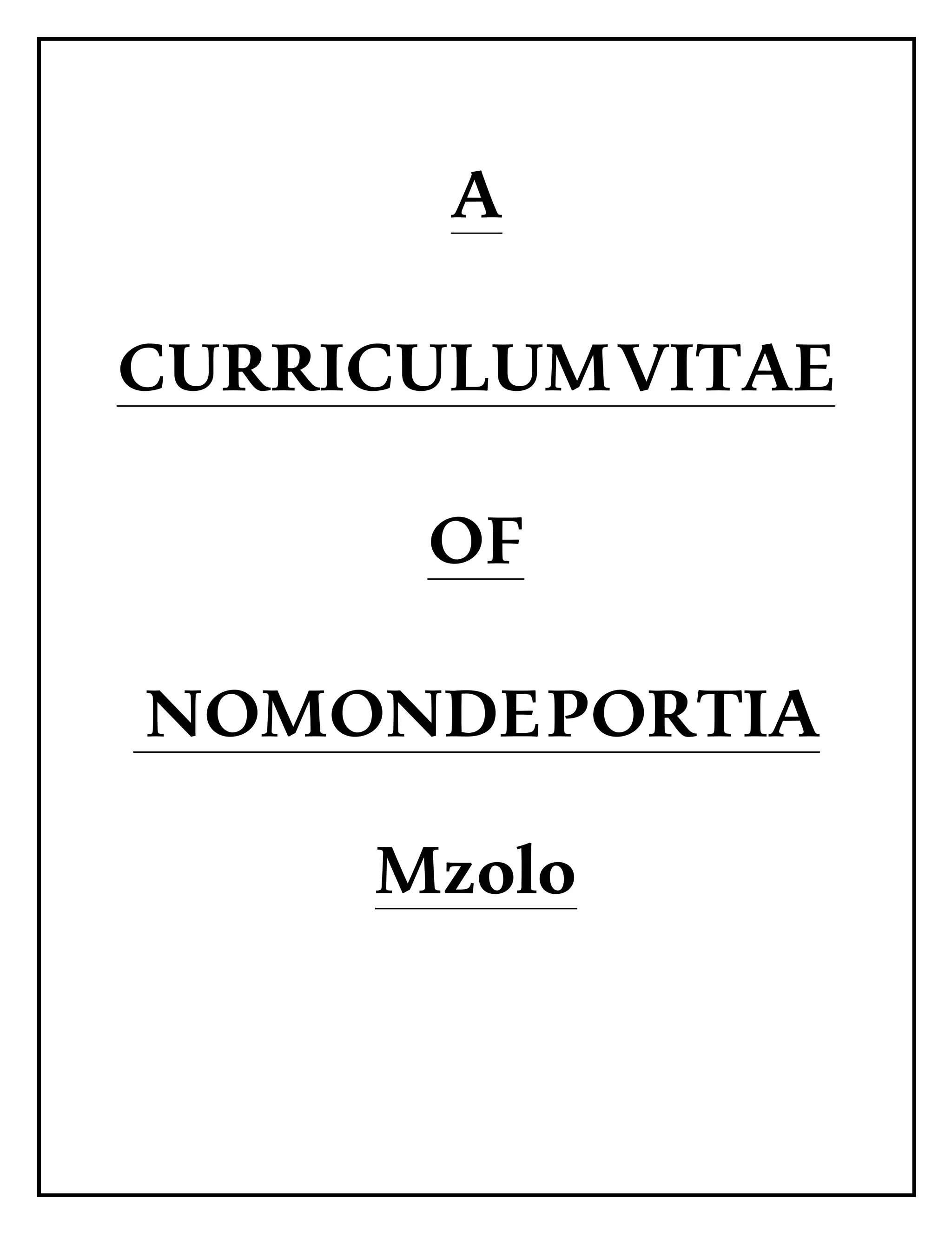 Nomonde Mzolo's CV | DOCX