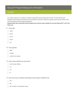Regional Backgrounds Survey | PDF