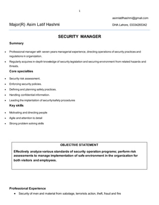 security manager CV | DOCX