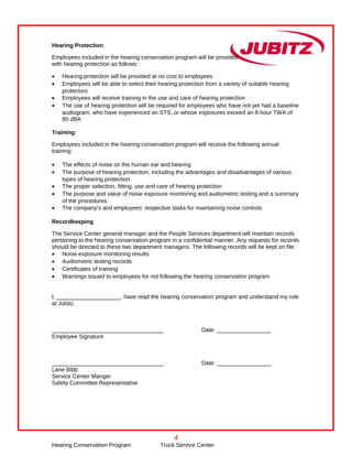 Hearing Conservation Plan | DOC