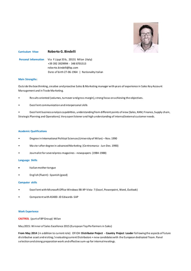 Curriculum Vitae Roberto G | DOCX | Business Administration | Business