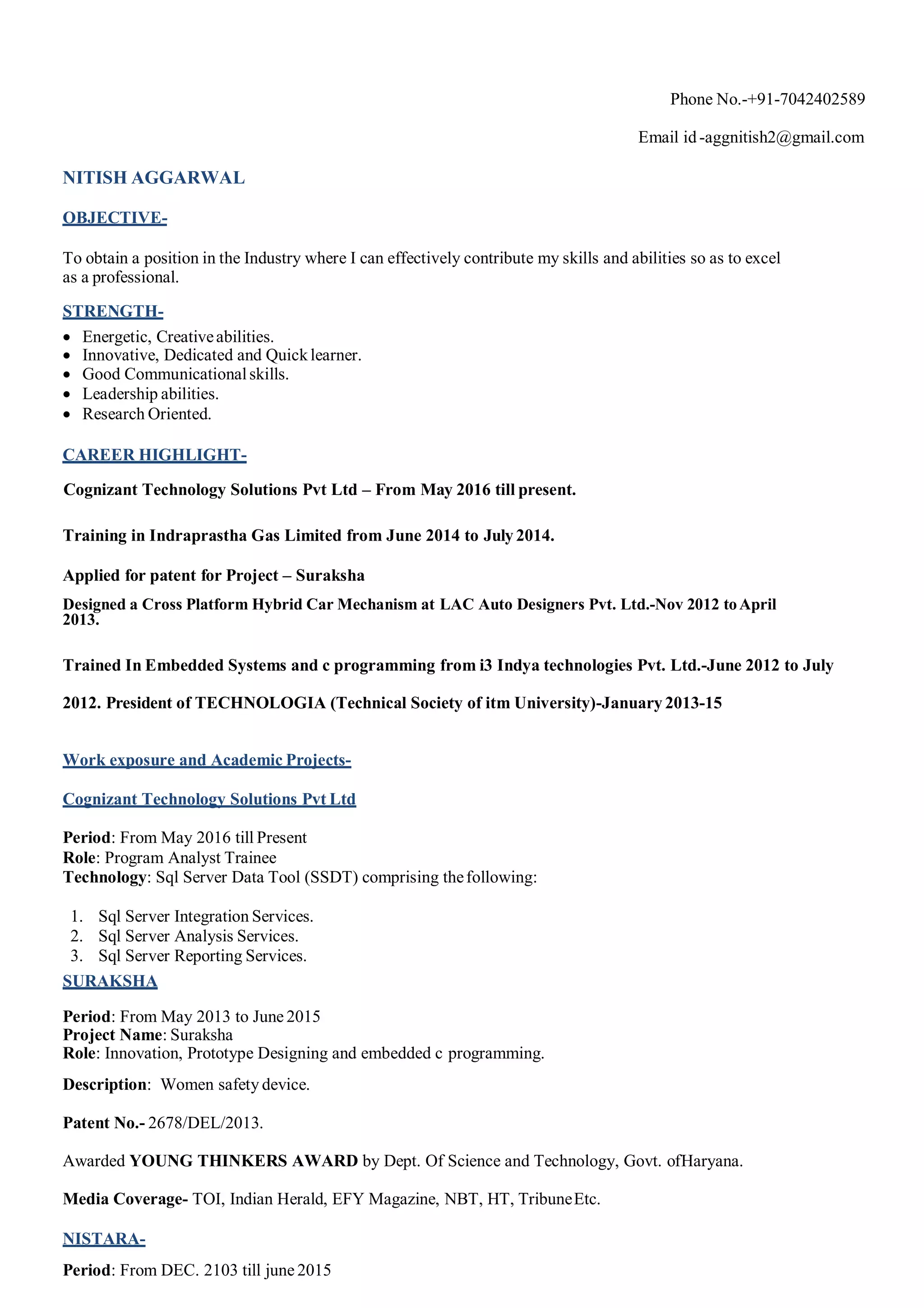 nitish aggarwal CV | PDF | Computing | Technology & Computing