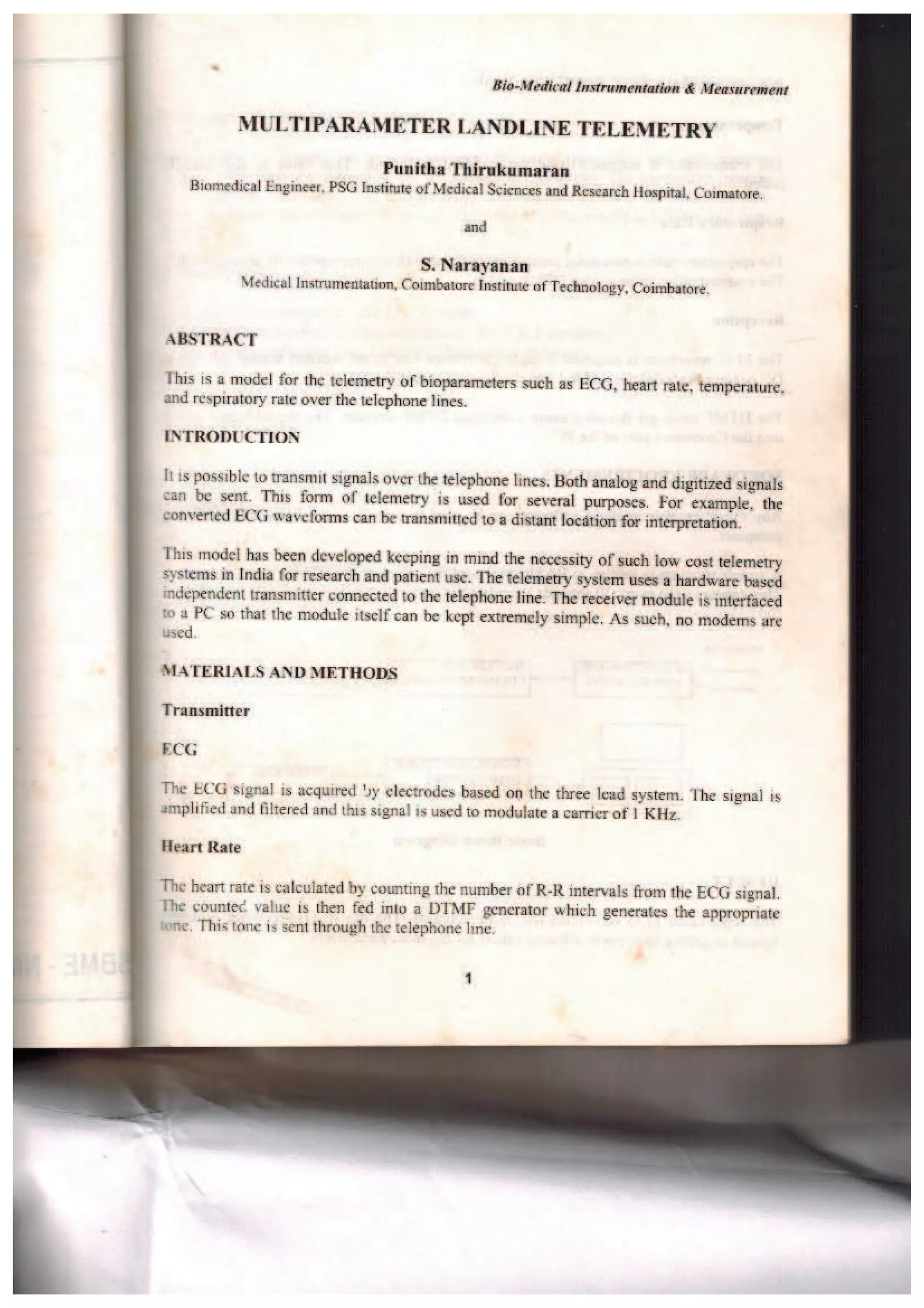 Multiparameter Landline Telemetry | PDF