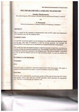 Multiparameter Landline Telemetry | PDF