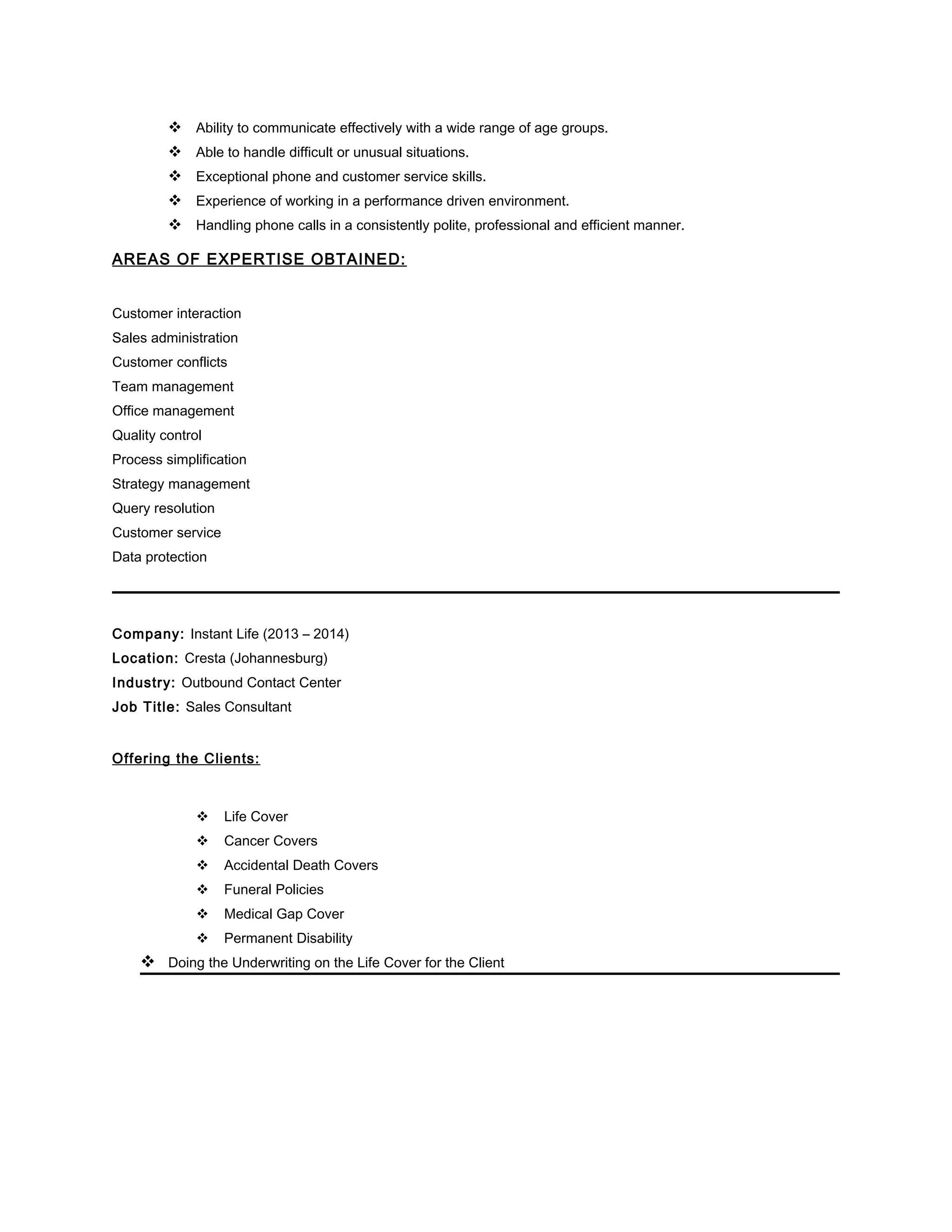 CURRICULUM VITAE OF FIONA COOK - UPDATED 32 FAIS CREDITS | ODT