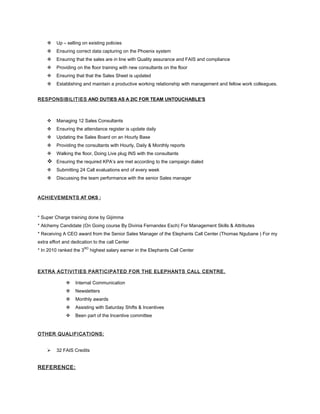 CURRICULUM VITAE OF FIONA COOK - UPDATED 32 FAIS CREDITS | ODT