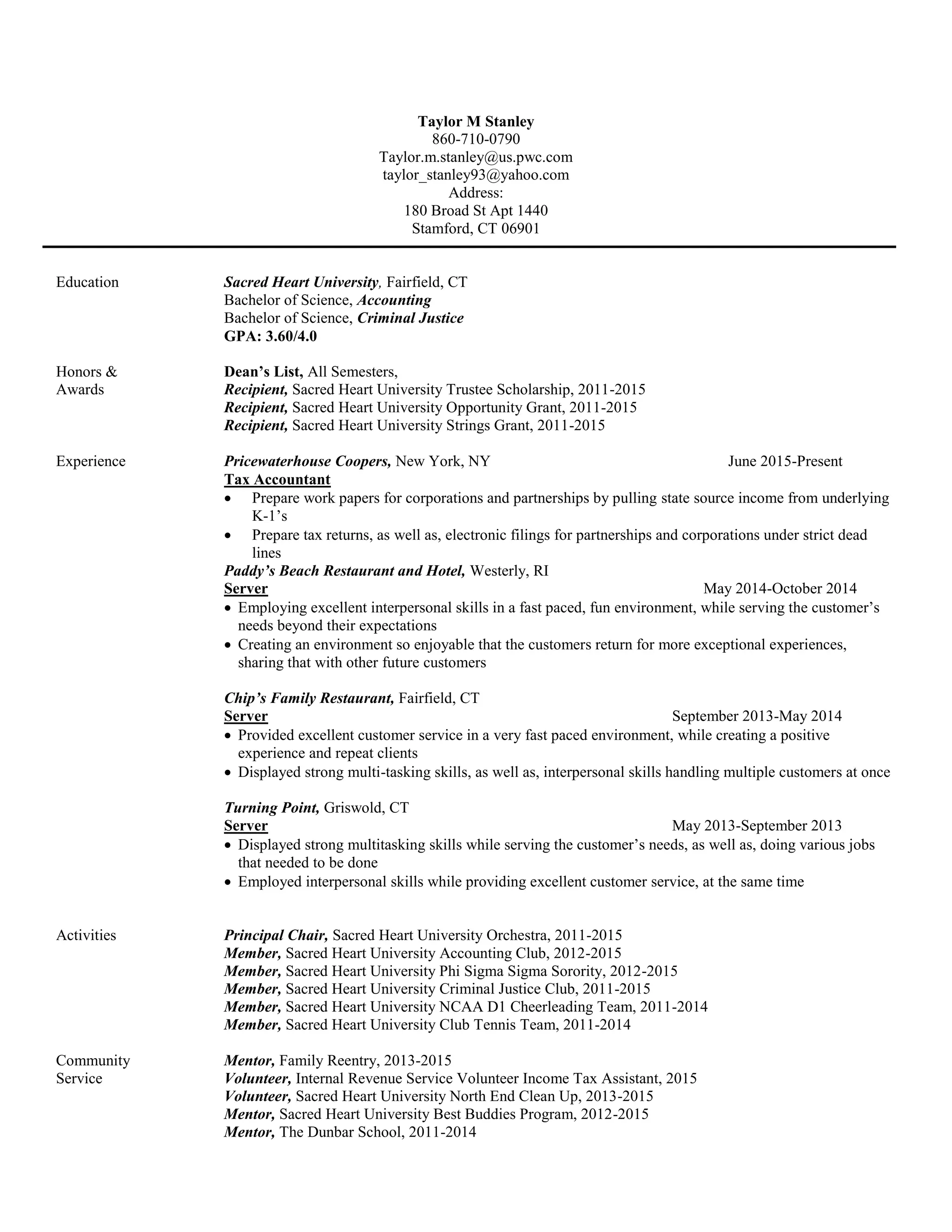 TStanley.Resume | PDF | College Sports | Sports