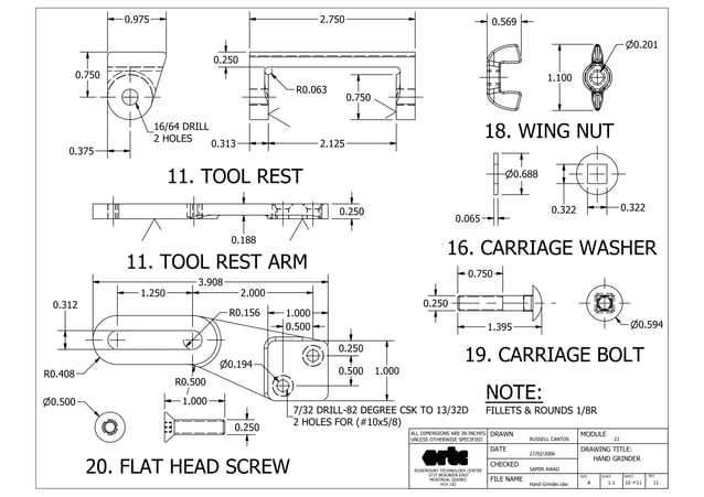SHOP_DRAWING Hand Grinder | PDF | Woodworking | Arts and Crafts