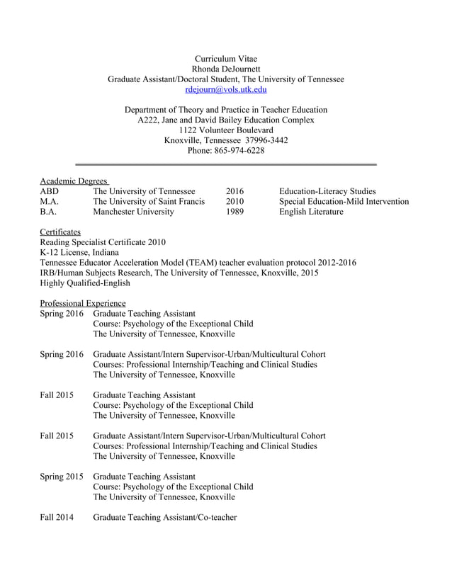 DeJournett CV expanded | PDF