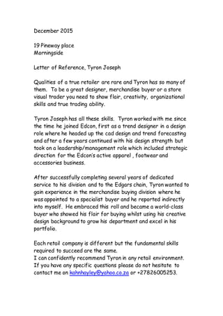 Reference_Tyron joseph | PDF