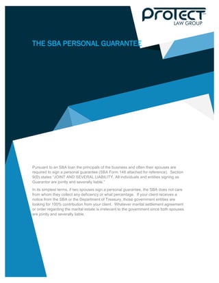 White Paper_SBA Guarantees and Divorce | PDF