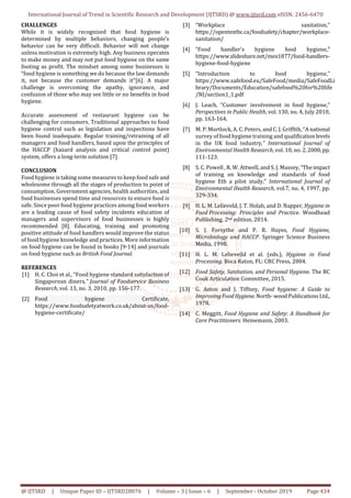 Food Hygiene A Primer | PDF