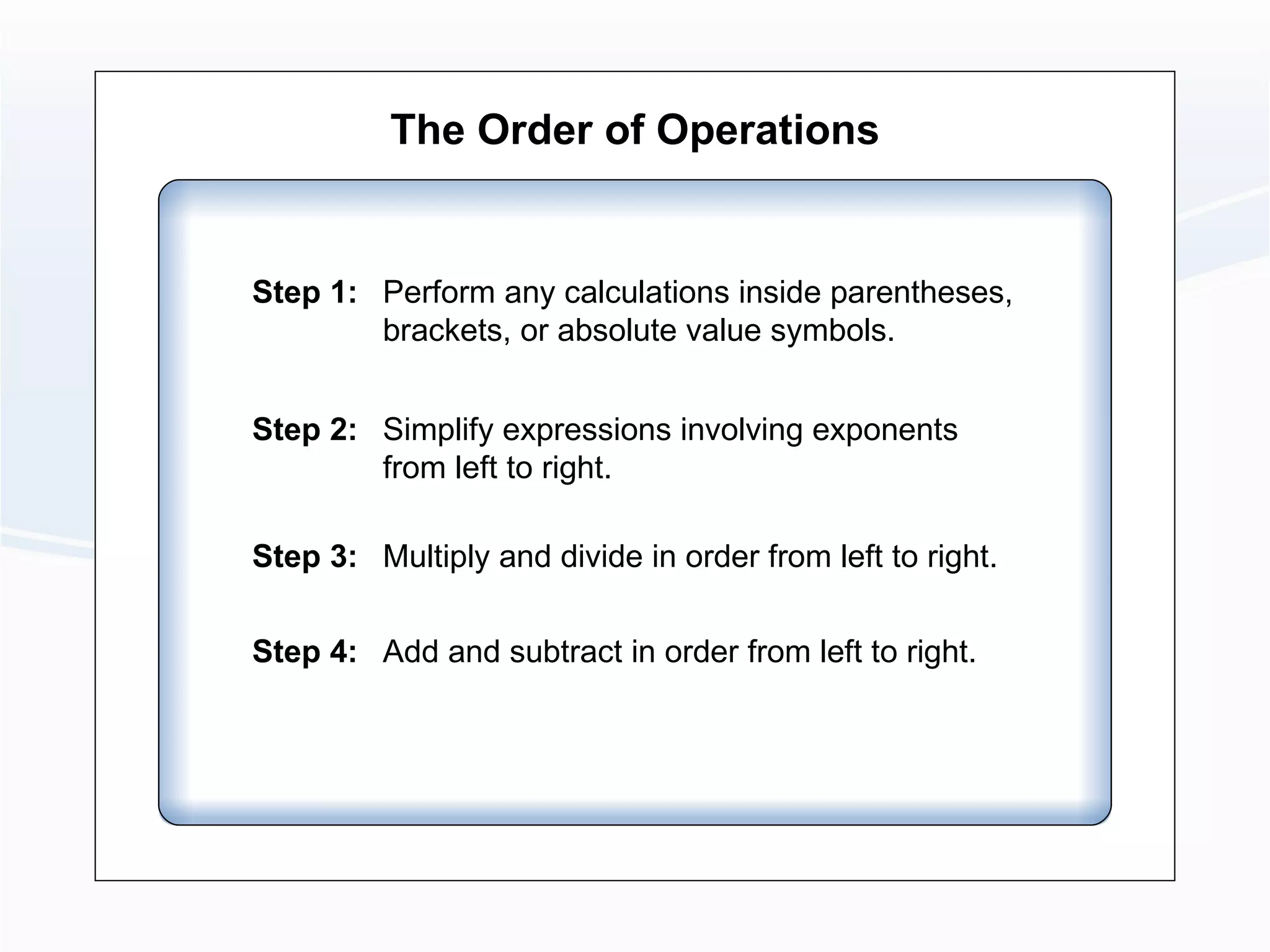 Order of Operations | PPT