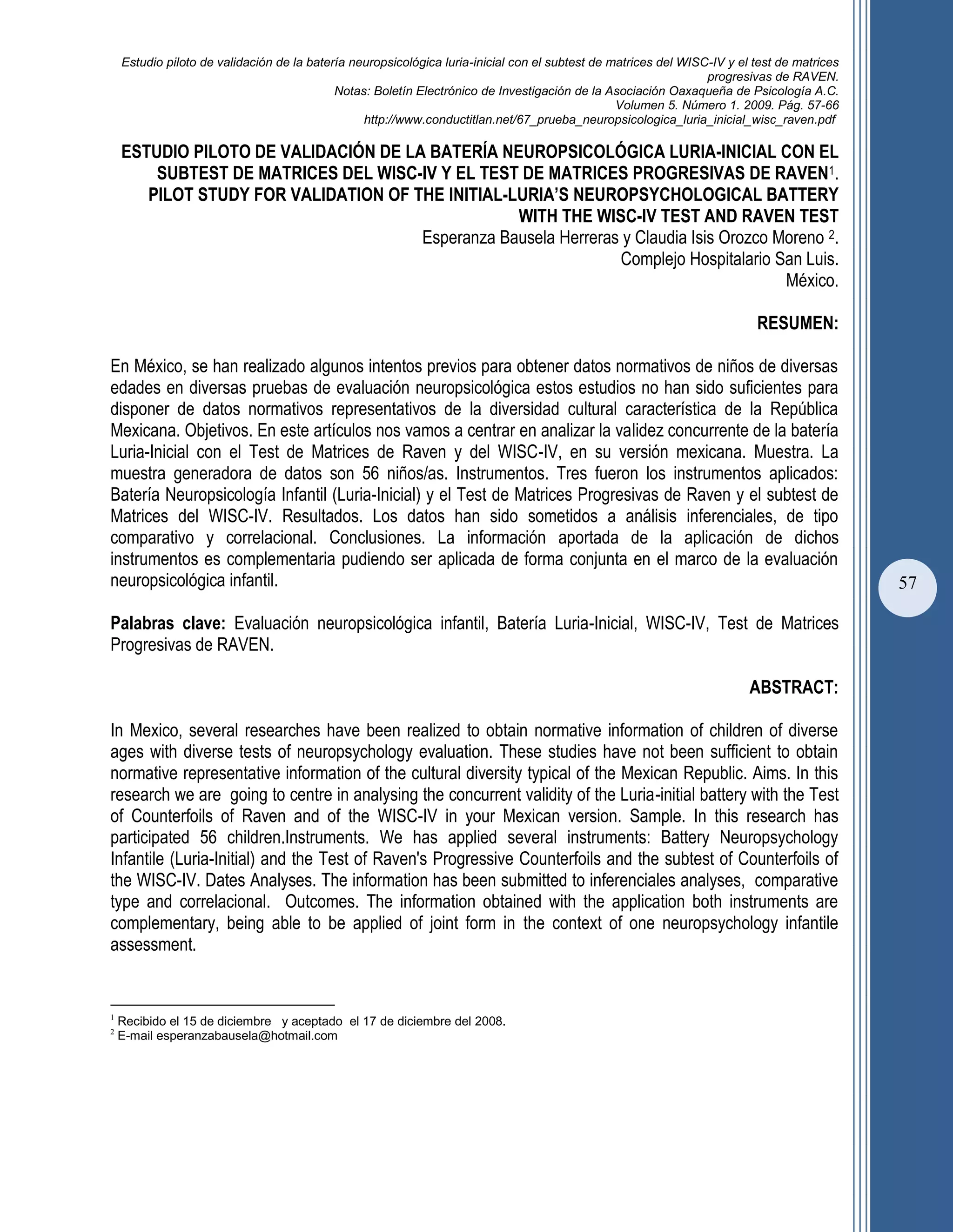 67 prueba neuropsicologica_luria_inicial_wisc_raven | PDF