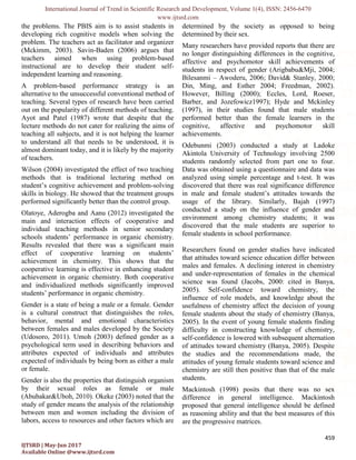 The Use of Problem-Based Instruction Strategy (PBIS) in Gas Laws Class: A Gender Academic ...