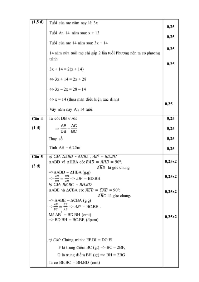 Đề Thi HK2 Toán 8 - THCS Nguyễn Hữu Thọ | DOCX | Physics | Science