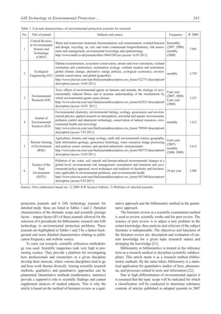 GIS Technology in Environmental Protection: Research Directions Based on Literature Review | PDF