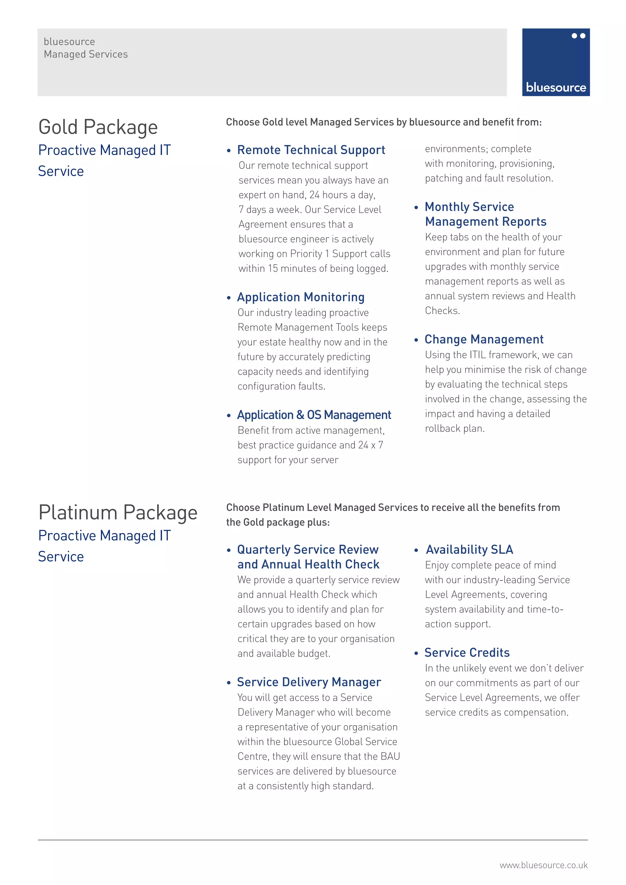 bluesource - Managed IT Services | PDF | Cloud Computing | Internet