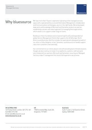 bluesource - Managed IT Services | PDF | Cloud Computing | Internet