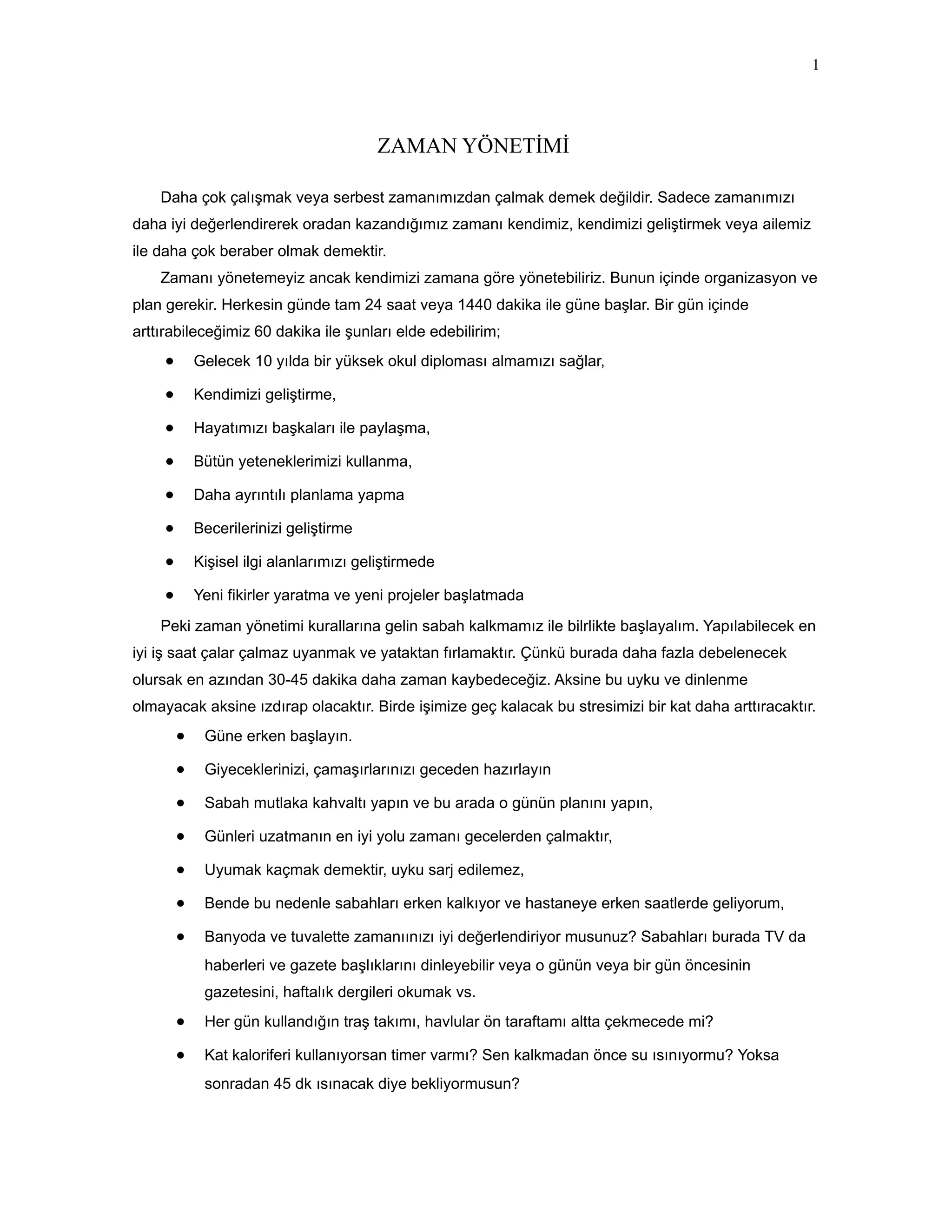 Zaman Yonetimi Hakknda | PDF