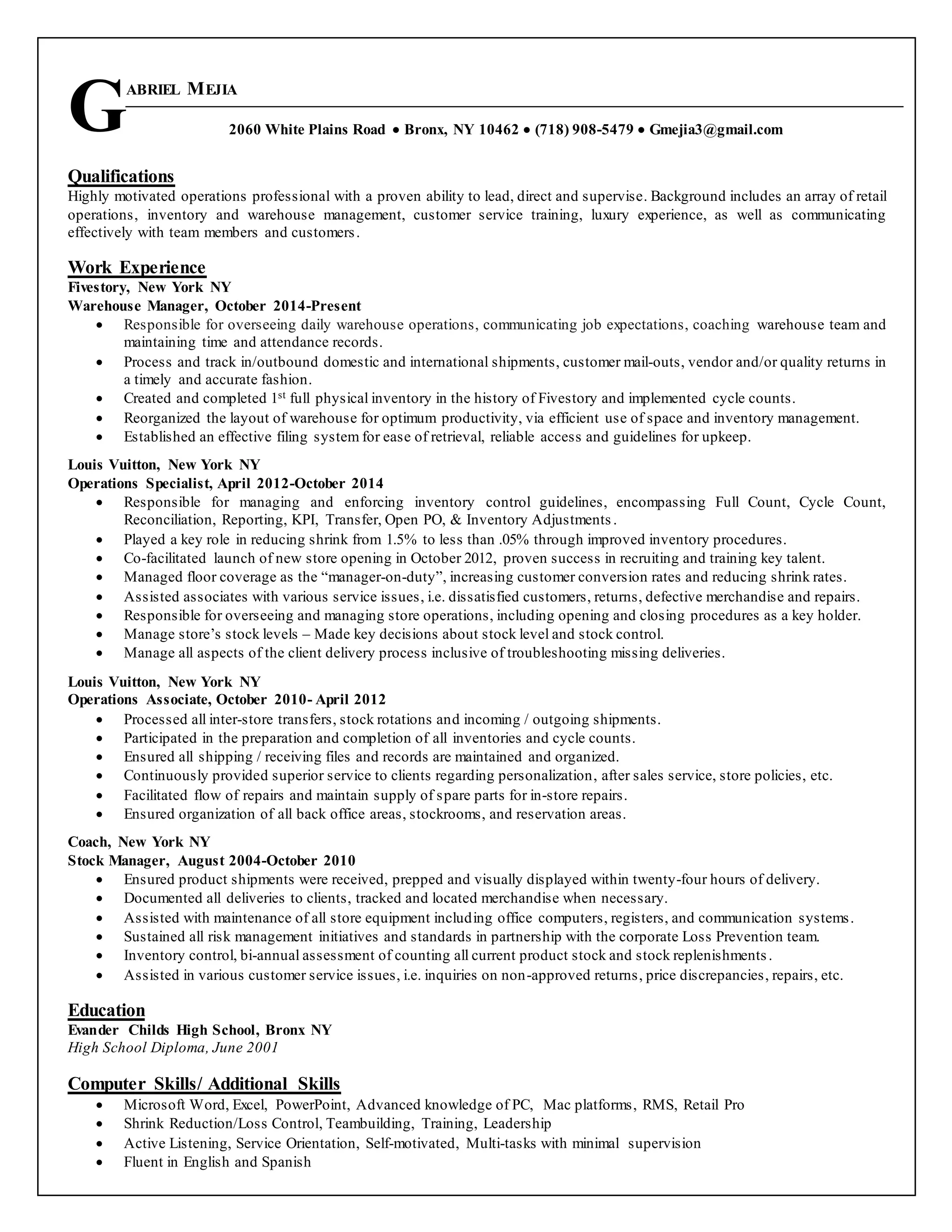 Gabriel Mejia Resume | DOCX