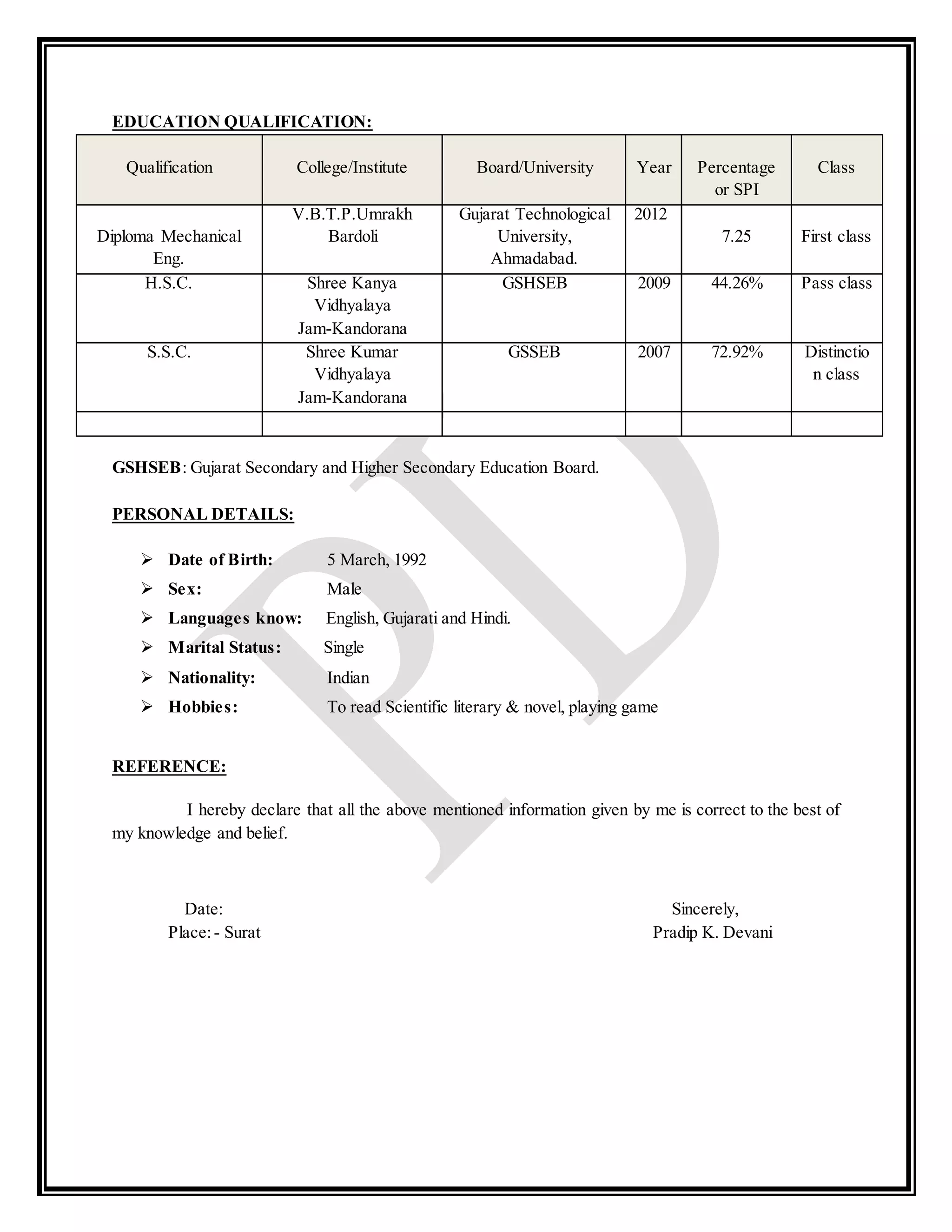 Pradip K. Devani Resume | PDF